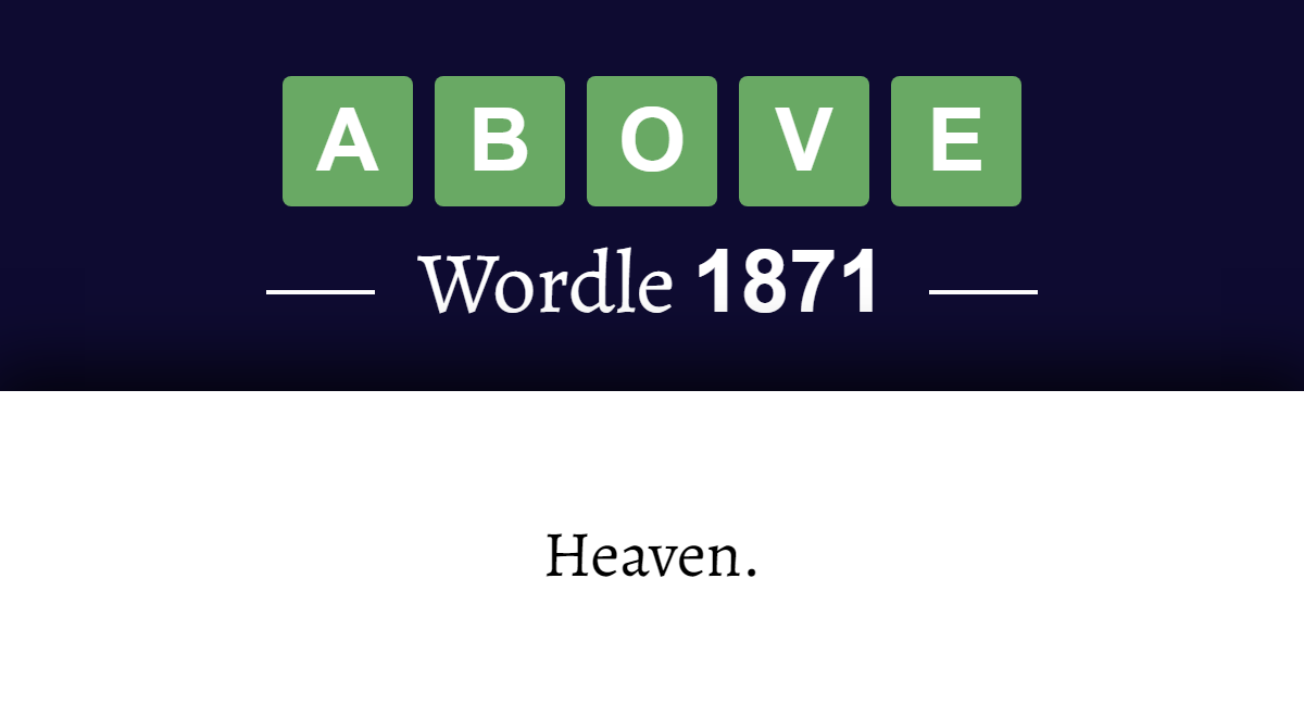 What Does ABOVE Mean In Wordle 1871 3rd August 2026 