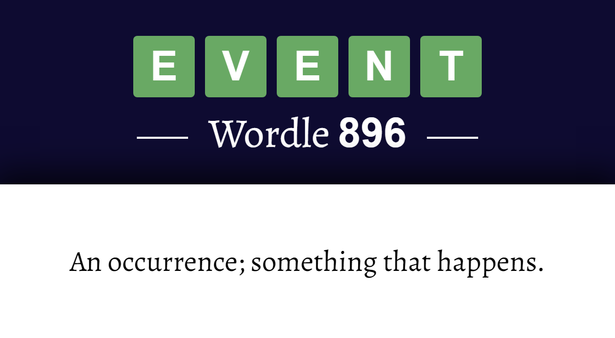 What Does EVENT Mean In Wordle 896 2nd December 2023 