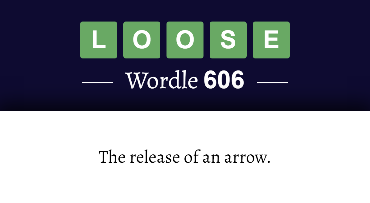 What Does LOOSE Mean In Wordle 606 15th February 2023 